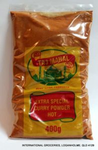 Taj Mahal Extra Special Curry Powder Hot 400g - GS International ...