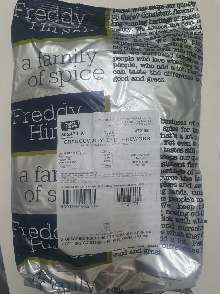 Freddy Hirsch Grabouw-Style Boerewors 1kg - GS International Groceries ...