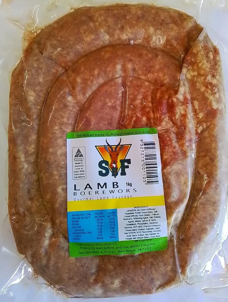 Springbok Food Lamb Boerewors 1kg (PICK UP ONLY) - GS International ...