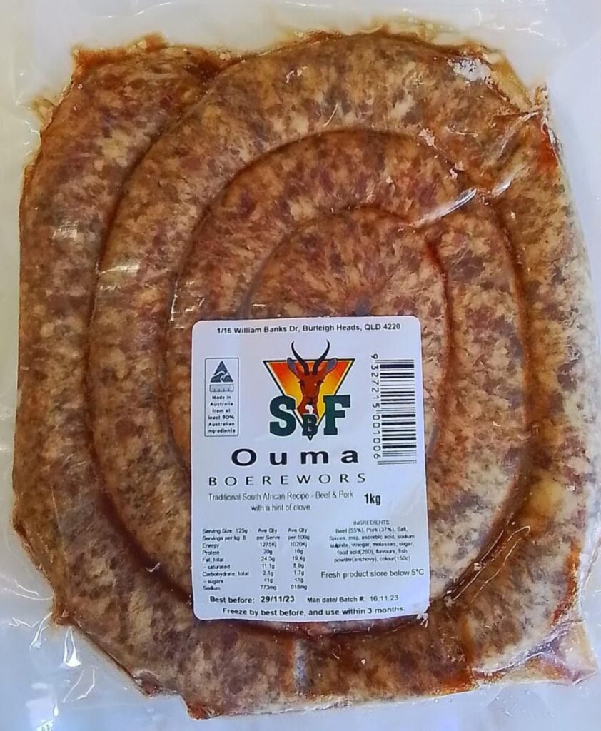 Springbok Food Ouma Boerewors 1kg (PICK UP ONLY) - GS International ...